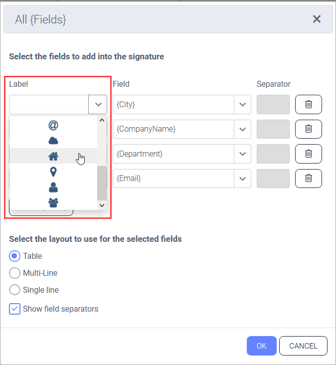 How to insert label icons – Exclaimer Knowledge Base