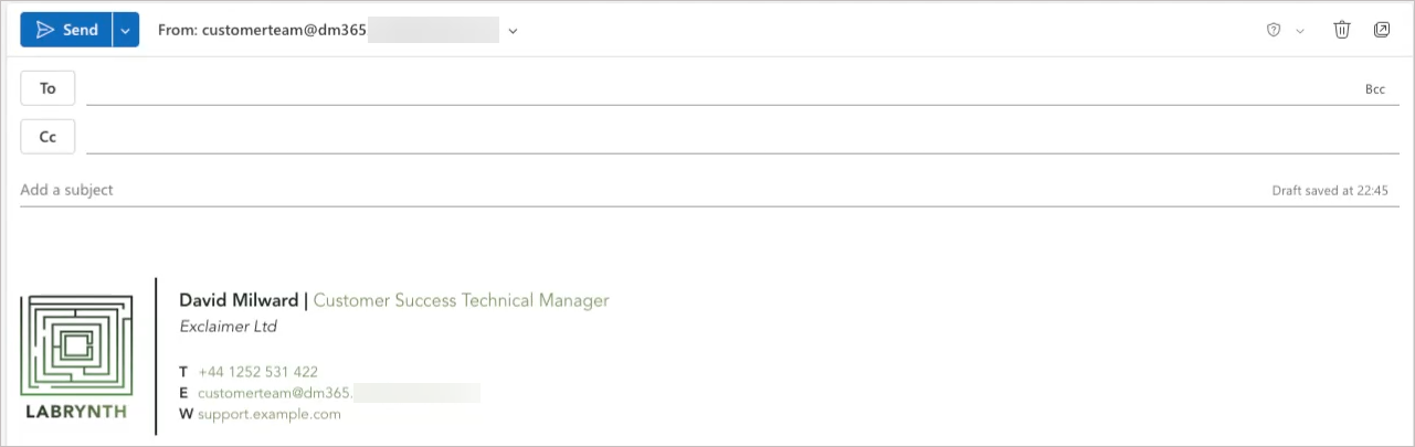 How to apply a personal signature to an email sent from a shared mailbox – Exclaimer Knowledge Base