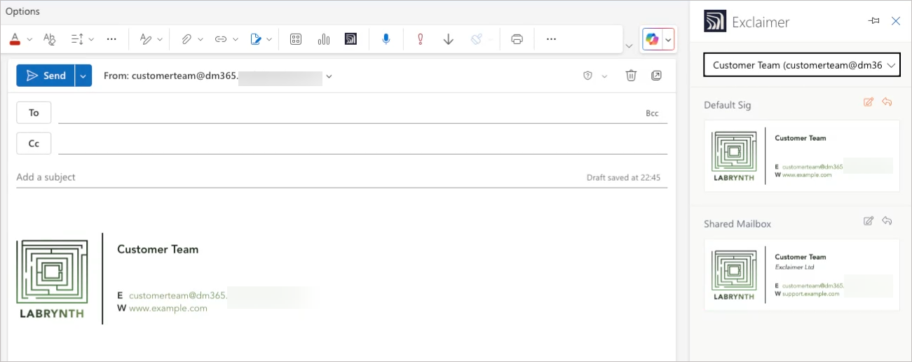 How to apply a personal signature to an email sent from a shared ...