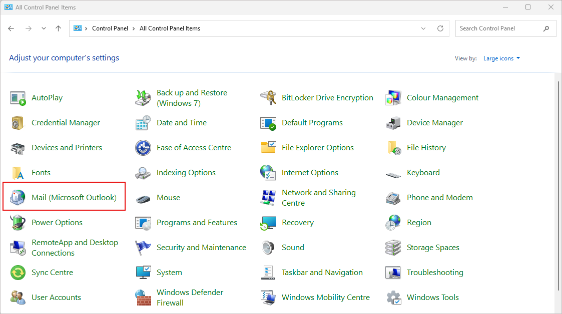 How to re-create the Outlook Mail Profile – Exclaimer Knowledge Base